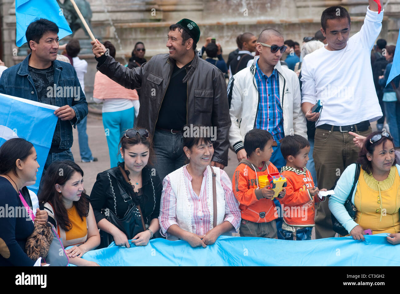 Uyghur people commemorating the July 2009 Urumqui riots in northwestern ...
