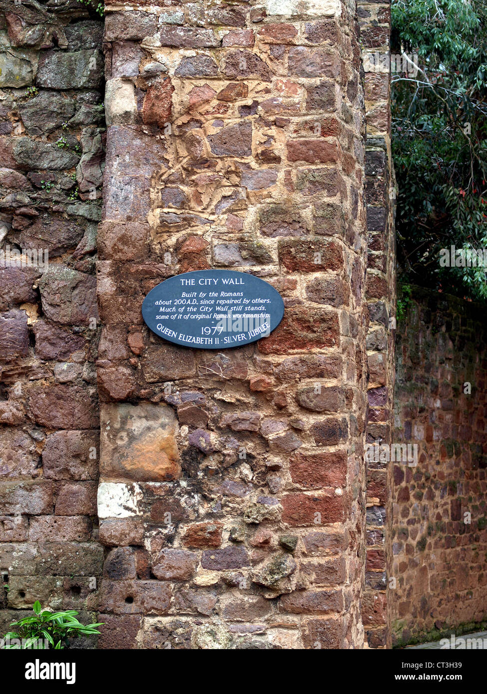The Roman City Wall, Exeter Stock Photo - Alamy