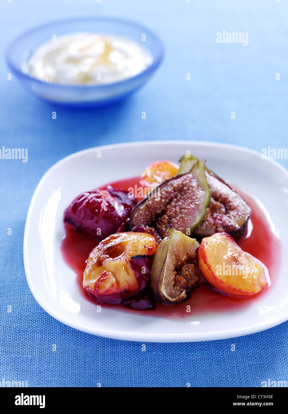 Plate of stewed fruit Stock Photo - Alamy