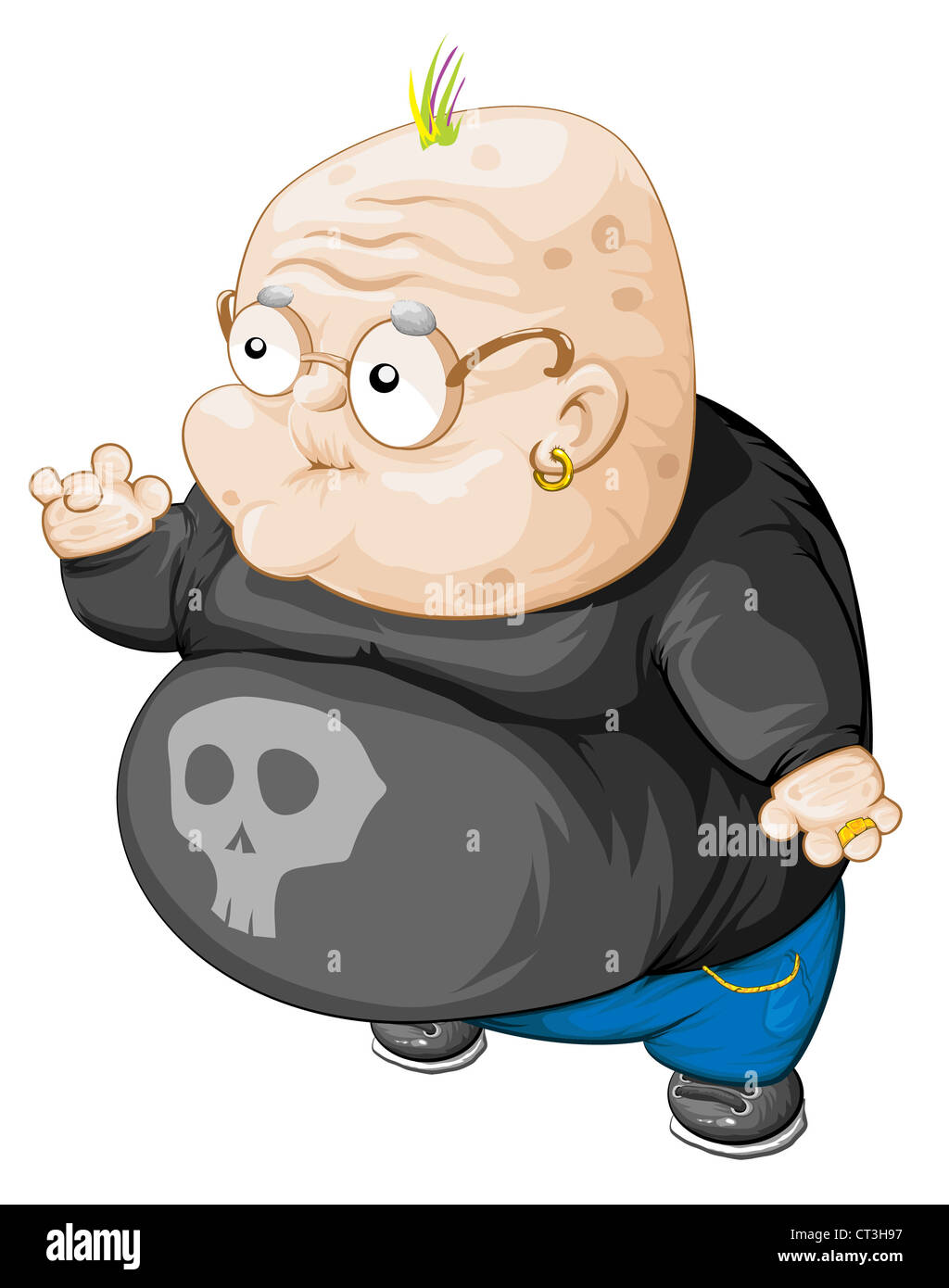 An old man dressed like a punk. The isolated illustration Stock Photo ...