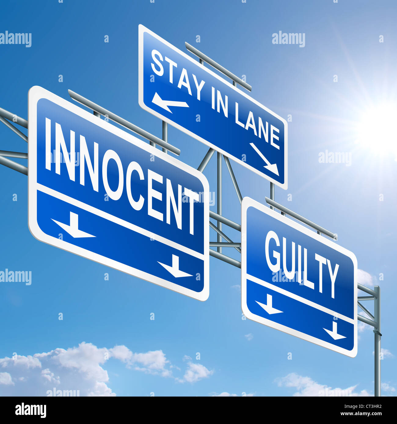 Guilty or innocent concept Stock Photo - Alamy