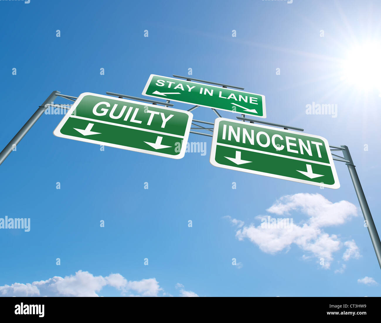Guilty or innocent concept Stock Photo - Alamy