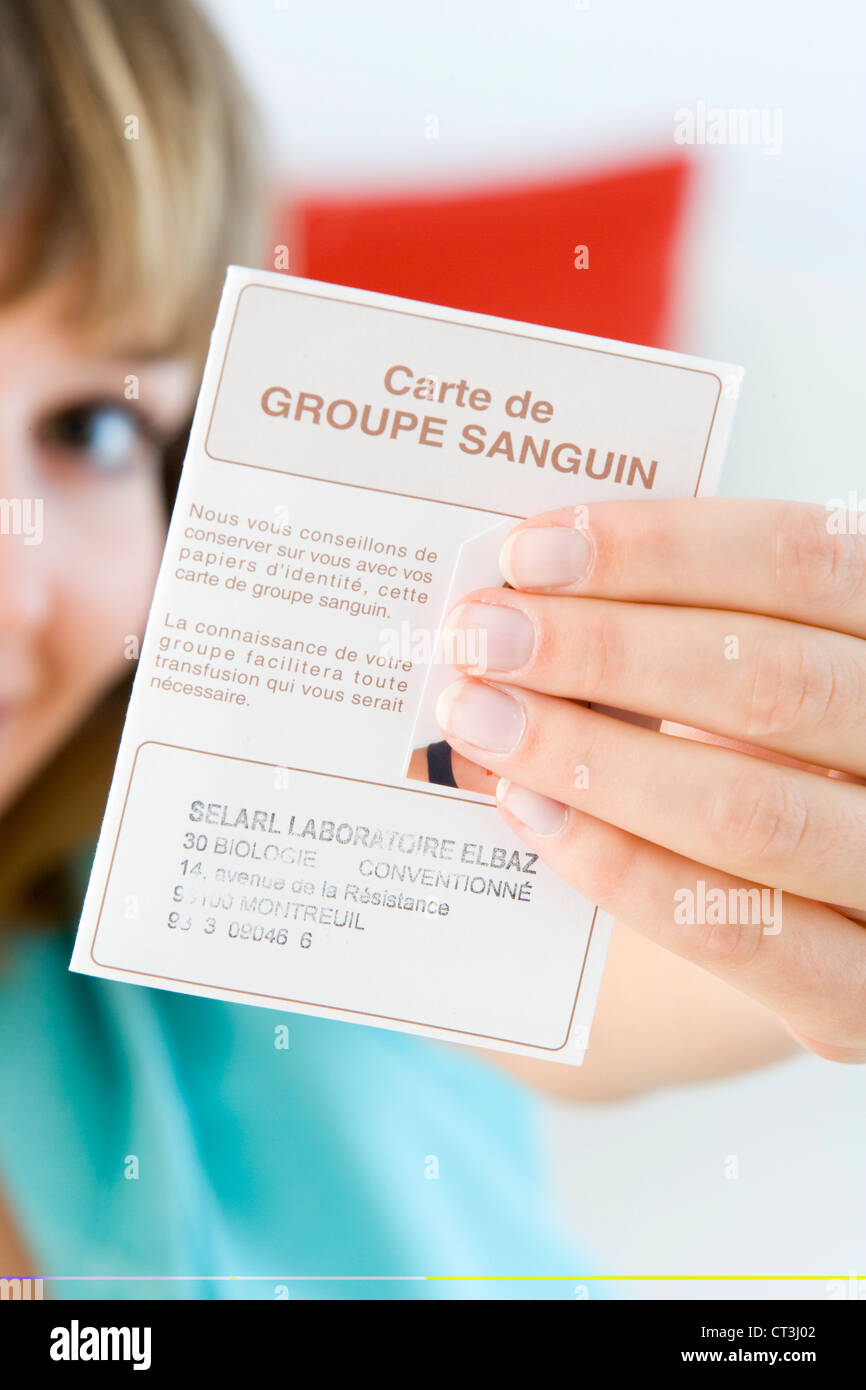 BLOOD GROUP CARD Stock Photo - Alamy