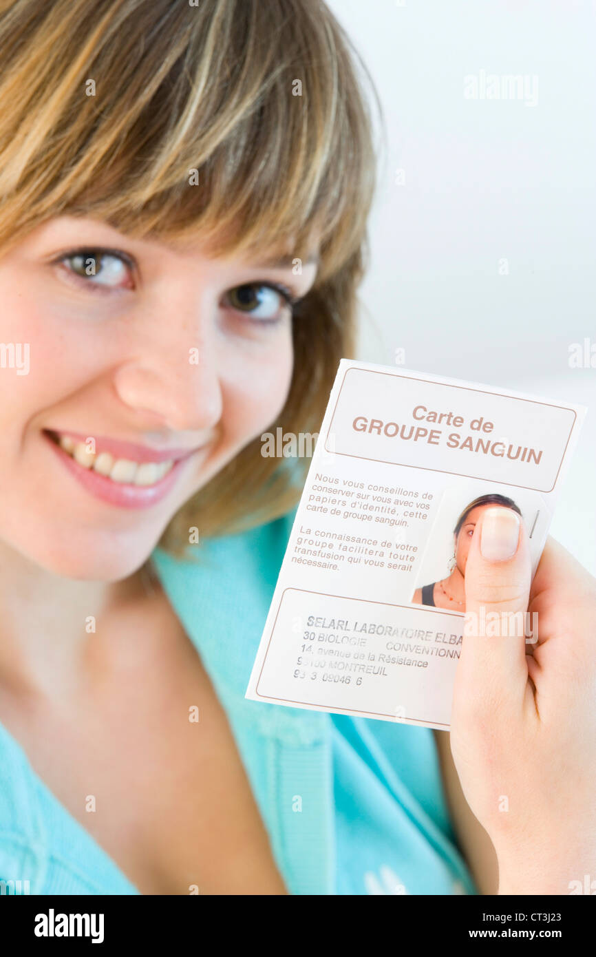 BLOOD GROUP CARD Stock Photo - Alamy