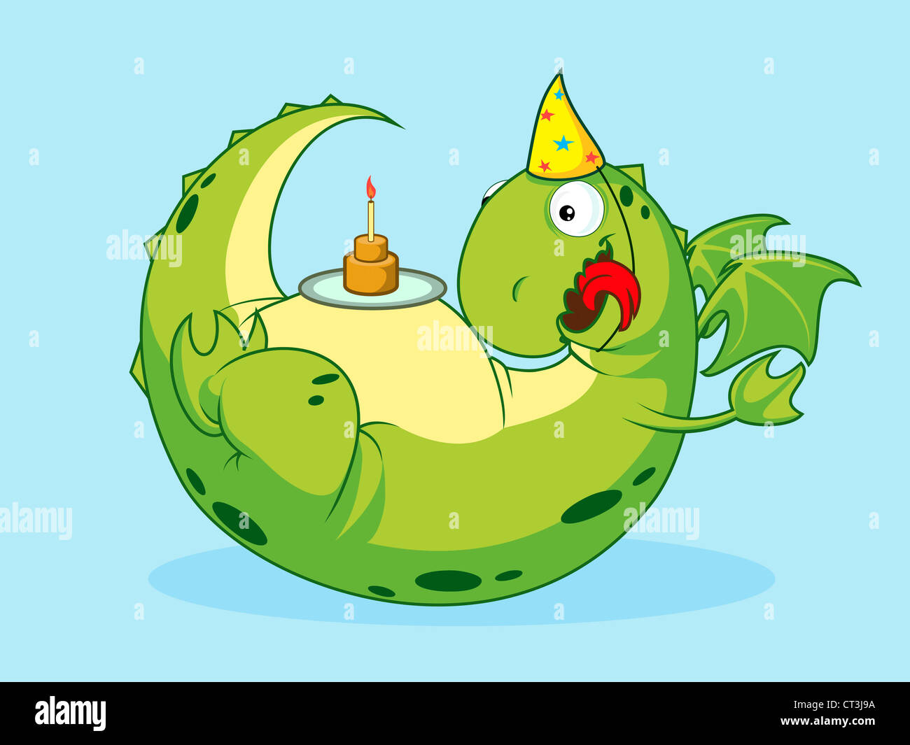Birthday of a dragon illustration Stock Photo - Alamy