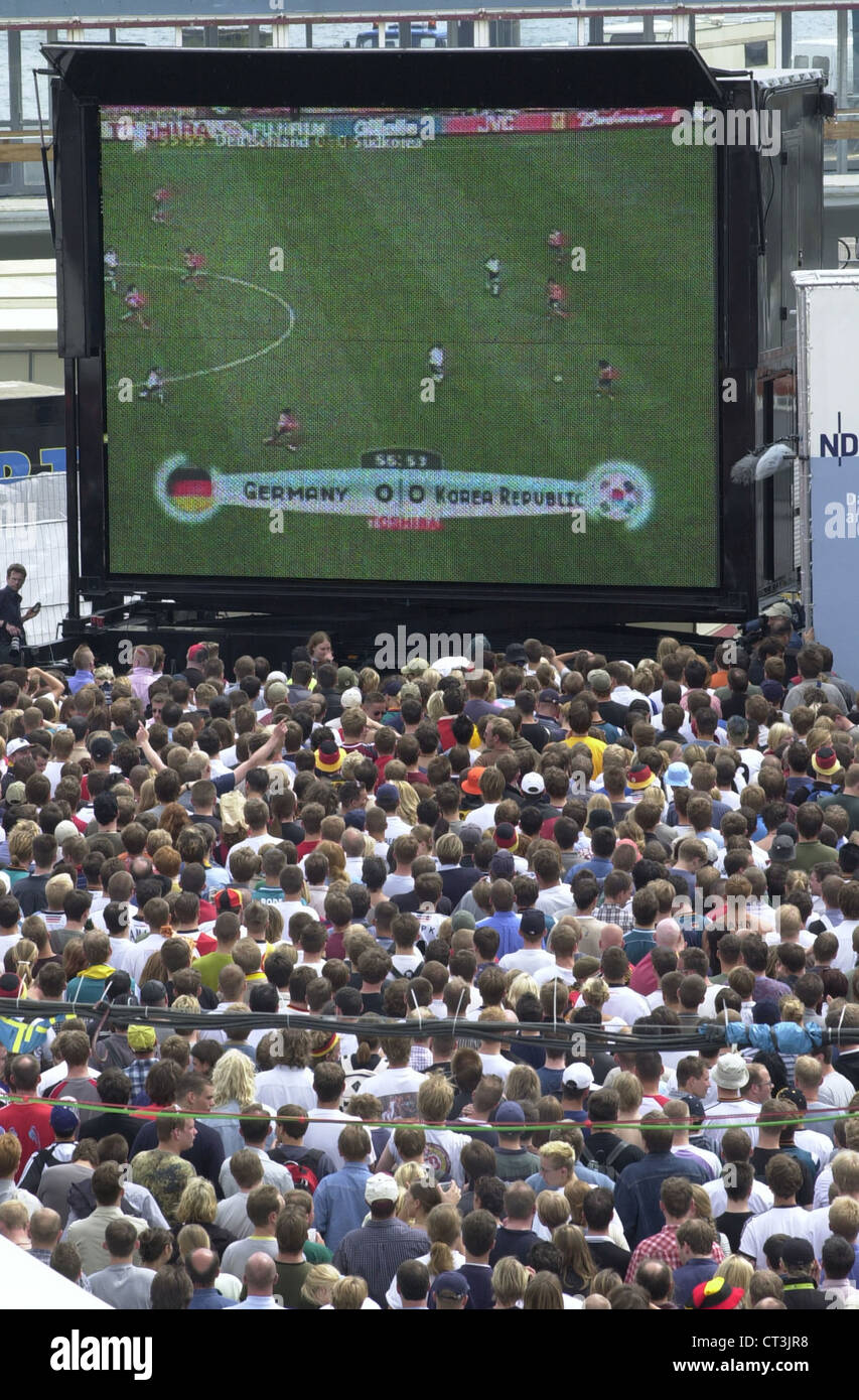 Kiel, football fans can watch the 2002 World Cup Stock Photo - Alamy