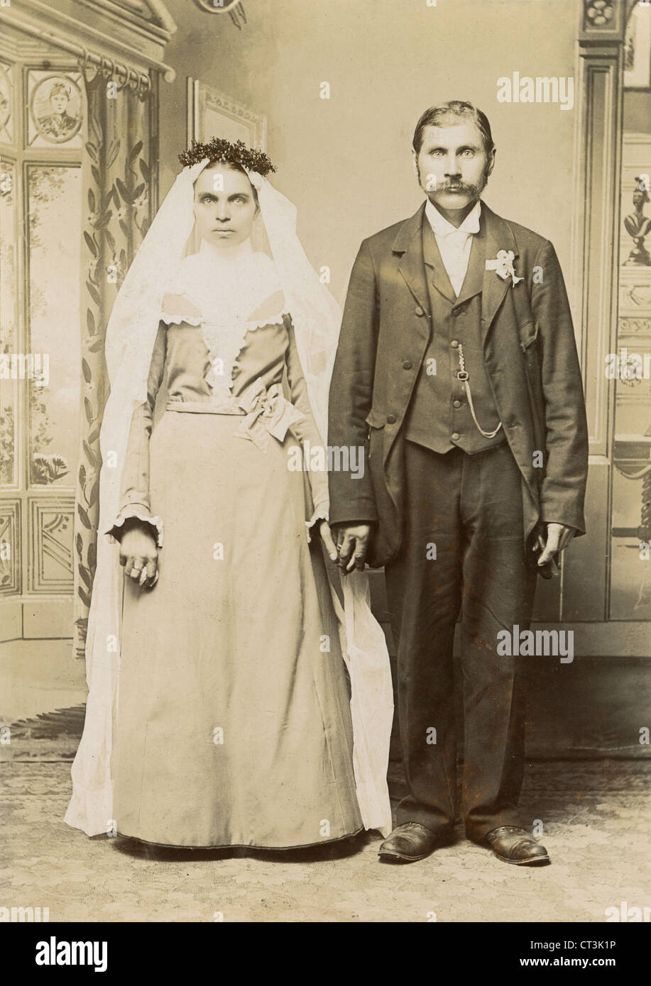Circa 1880s cabinet card photograph, newly married couple in Webster ...
