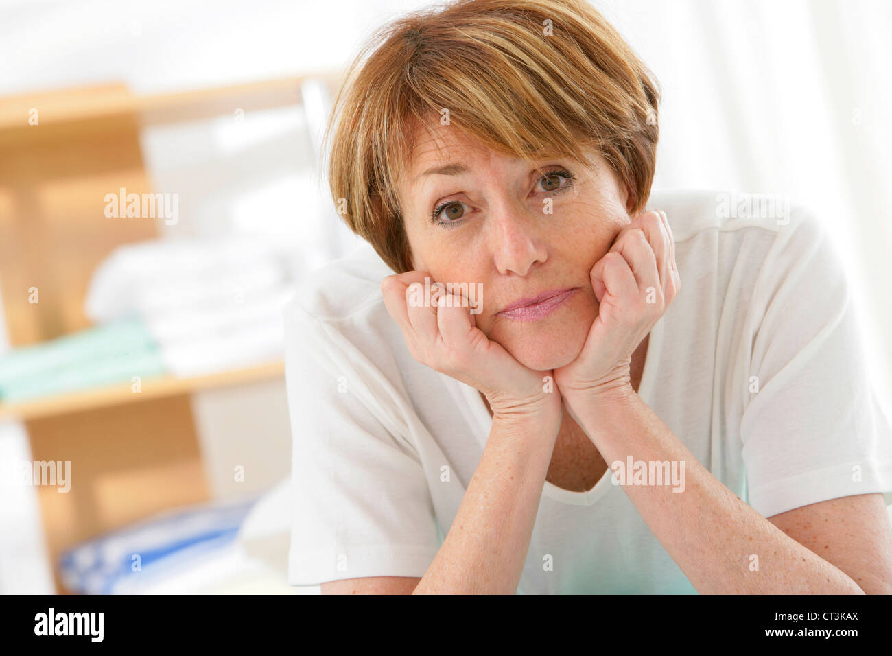 PORTRAIT OF -65 YR-OLD WOMAN Stock Photo - Alamy