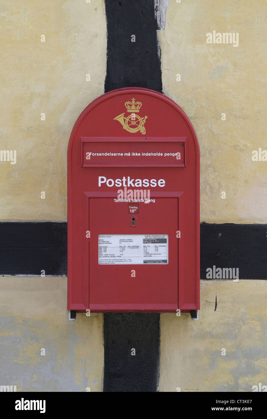 Dragoer, red post box in Denmark Stock Photo - Alamy