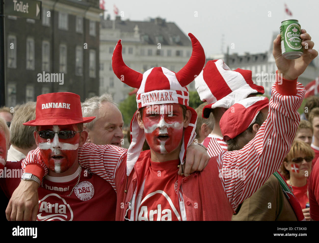 Danes celebrate in Copenhagen Stock Photo - Alamy