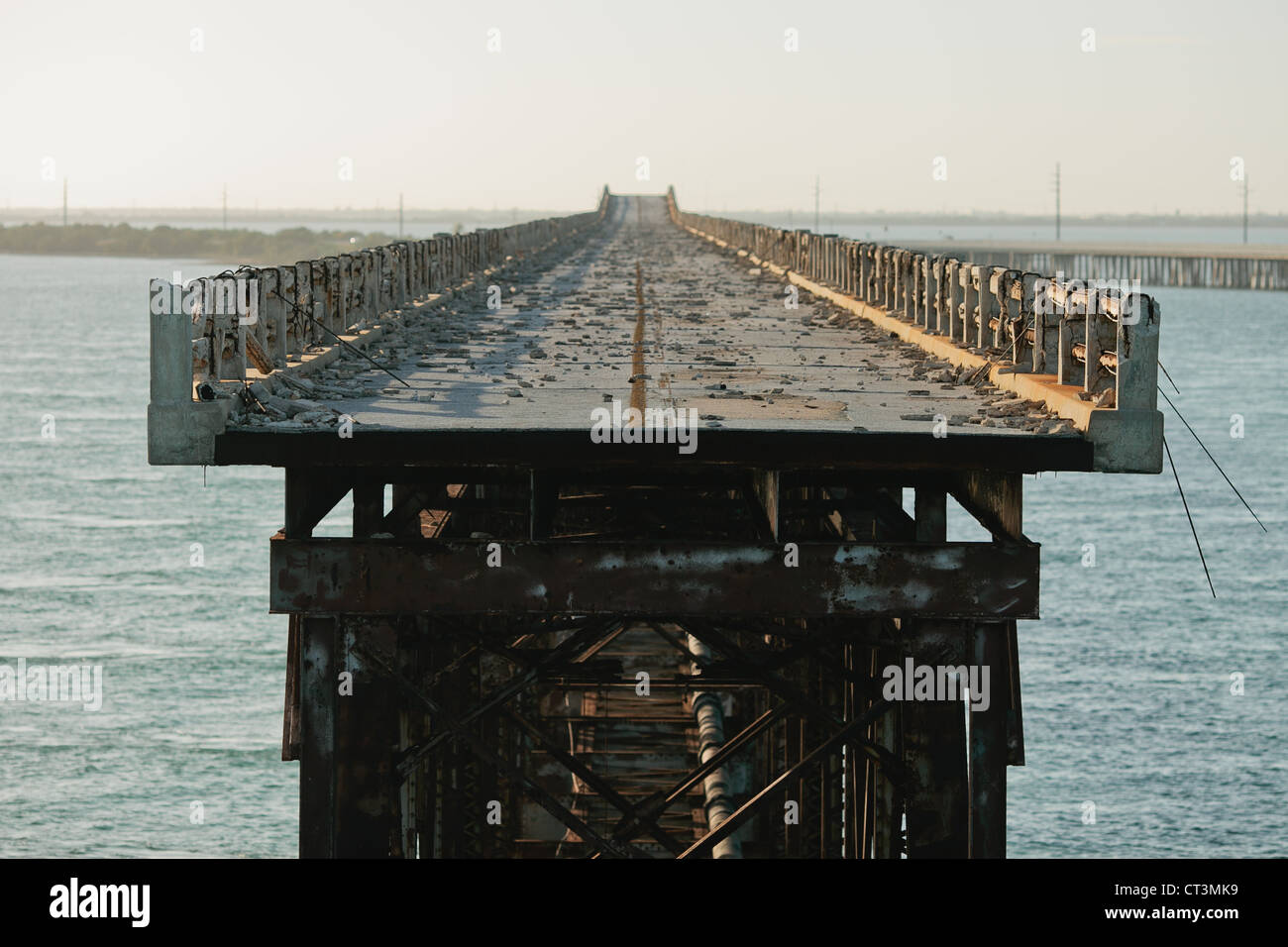 The old broken bridge at Bahia Honda State Park at the Overseas Highway ...