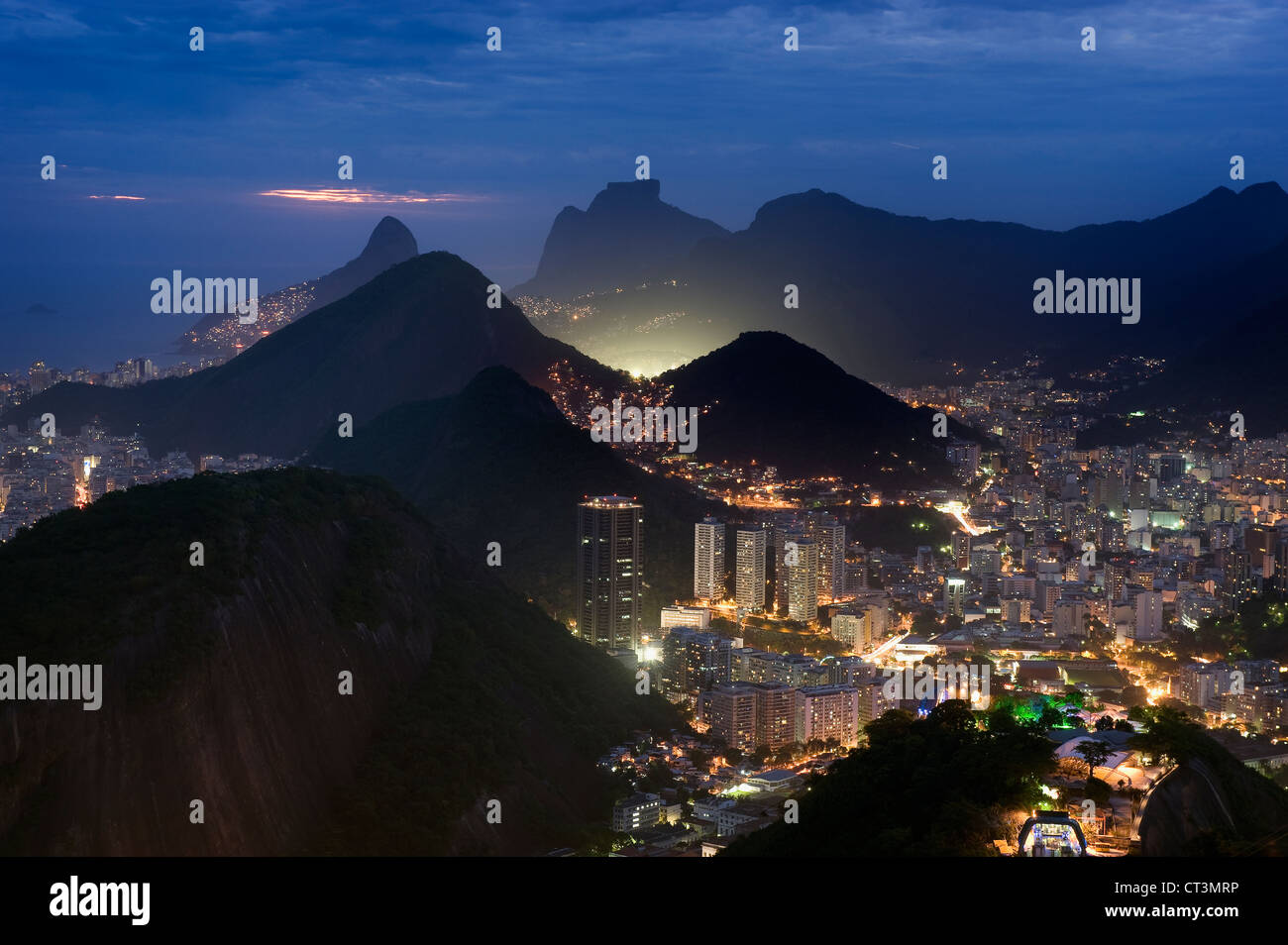 Aerial view of Rio de Janeiro at night Stock Photo - Alamy