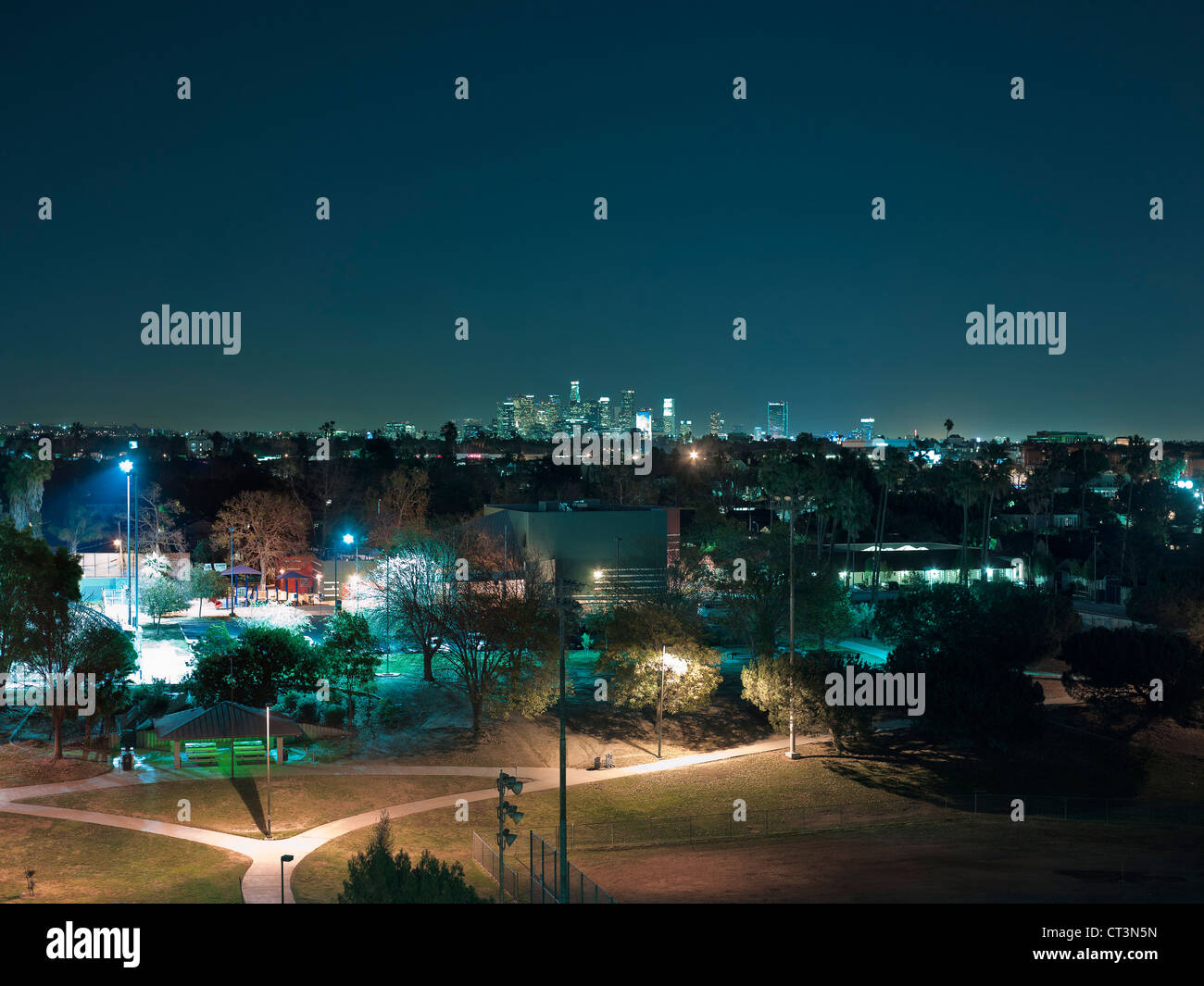 Aerial view of Los Angeles at night Stock Photo - Alamy