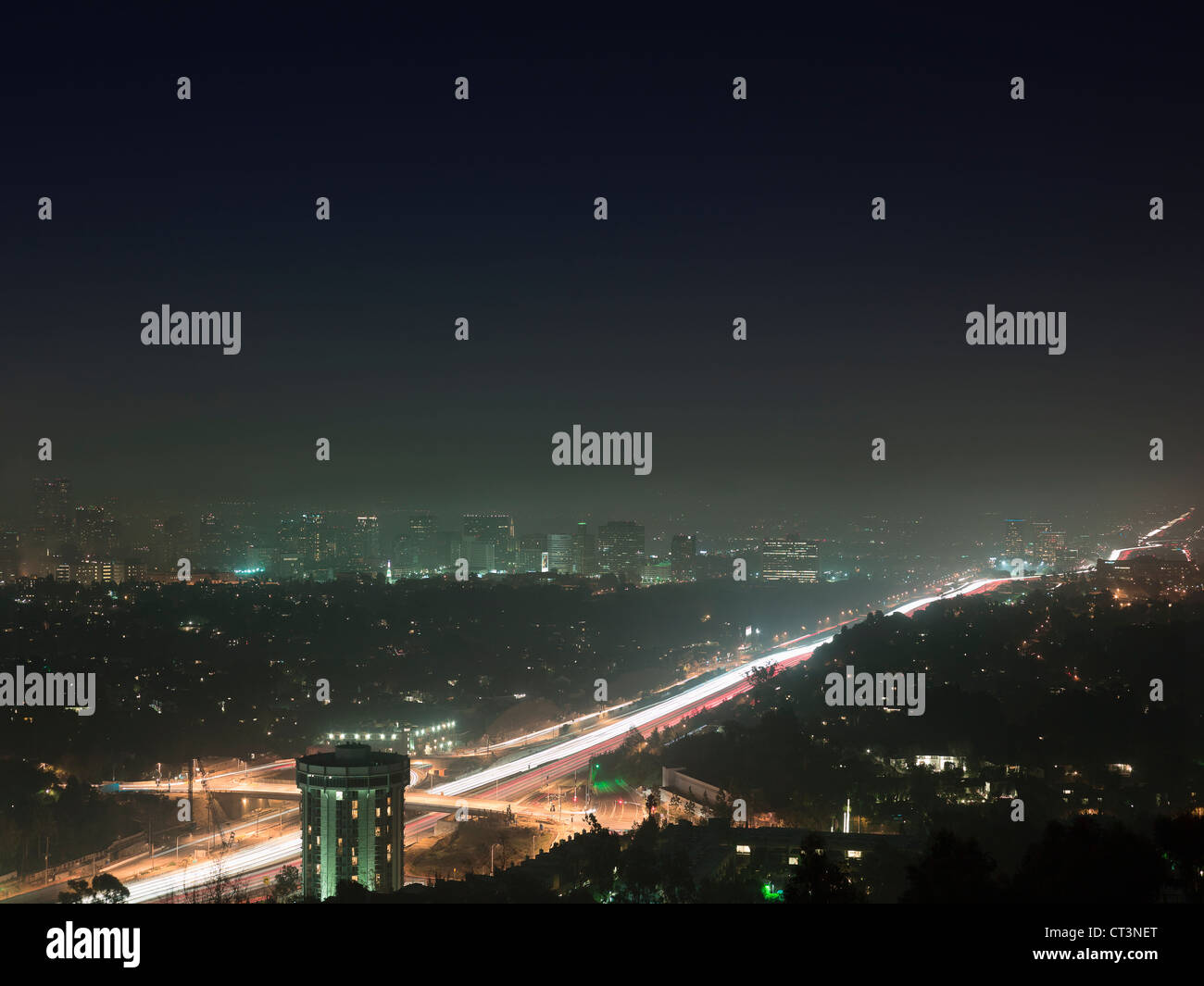 Aerial view of Los Angeles at night Stock Photo - Alamy