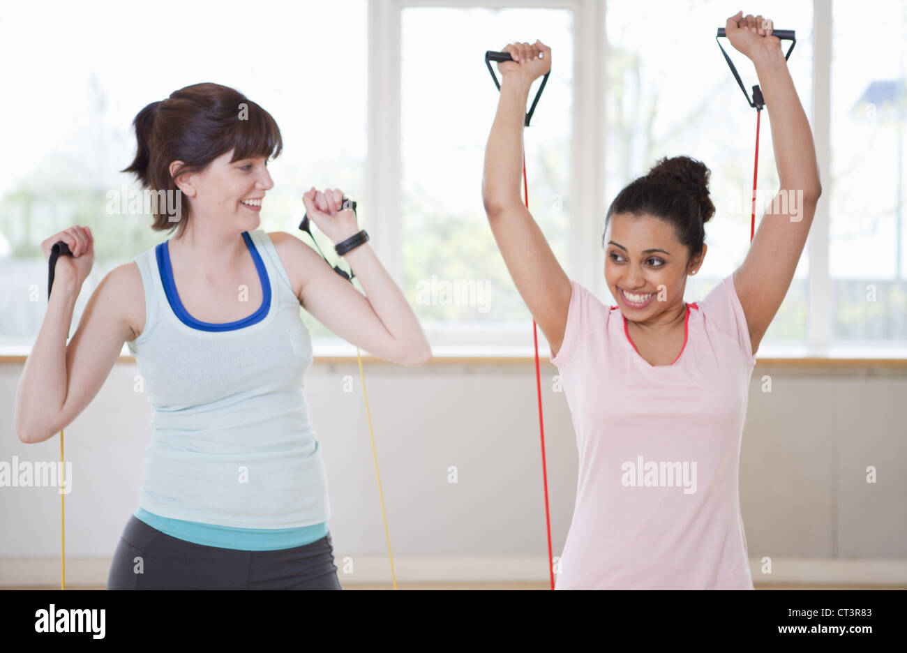 Women stretching in gym Stock Photo - Alamy