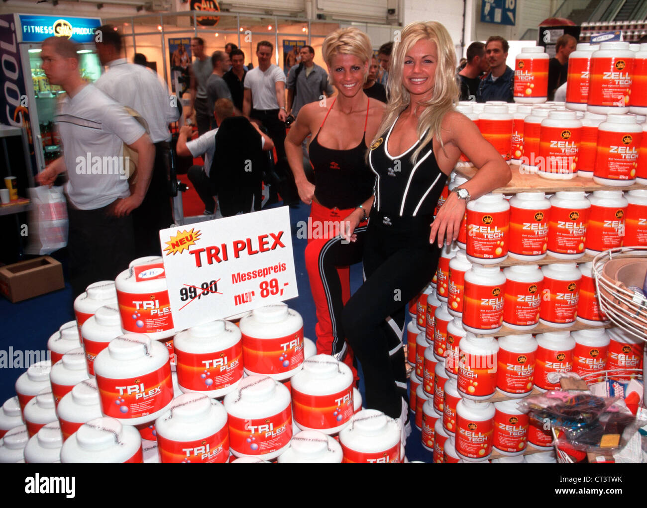 Bodybuilding nutrition at FIBO trade fair in Essen Stock Photo - Alamy