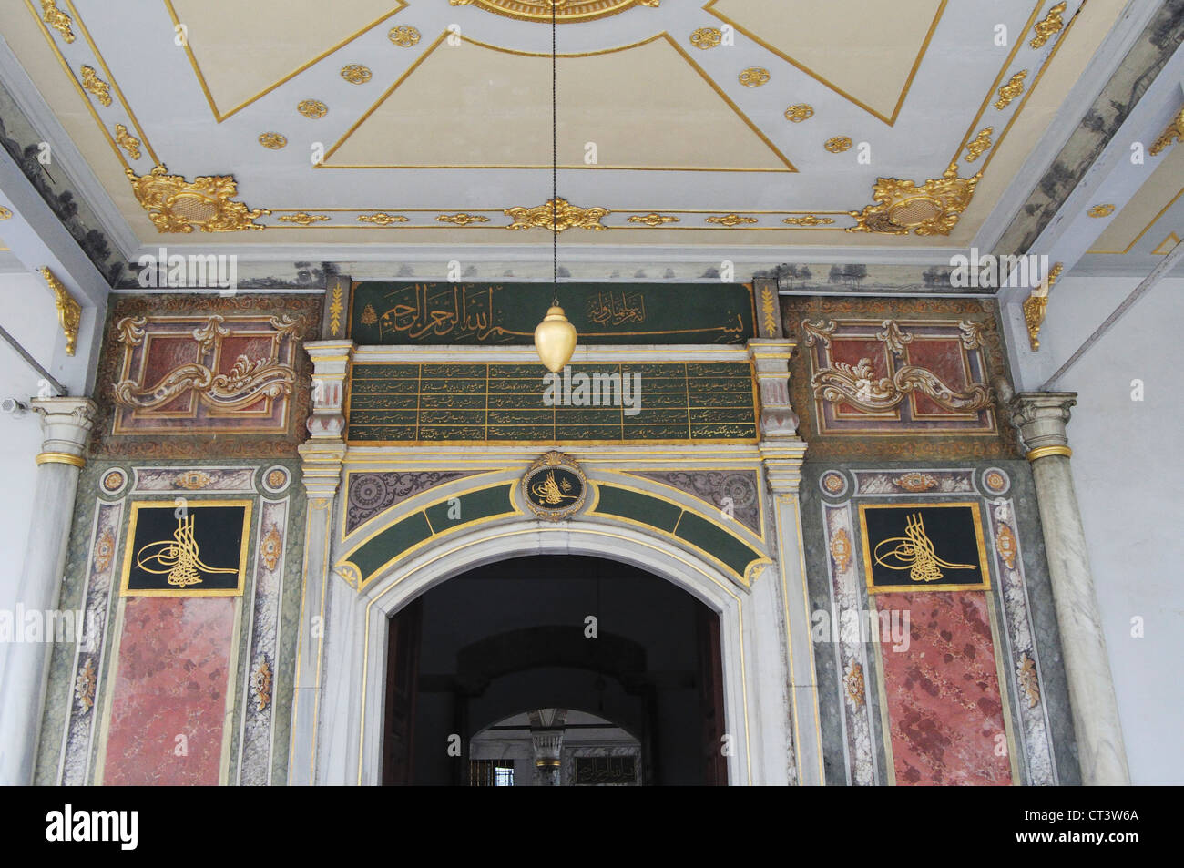 Turkey, Istanbul, Topkapi, Palace, Gate of Felicity, Detail Ceiling ...