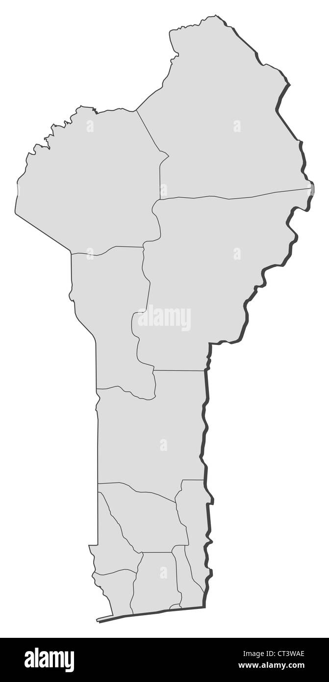Political map of Benin with the several departments Stock Photo - Alamy