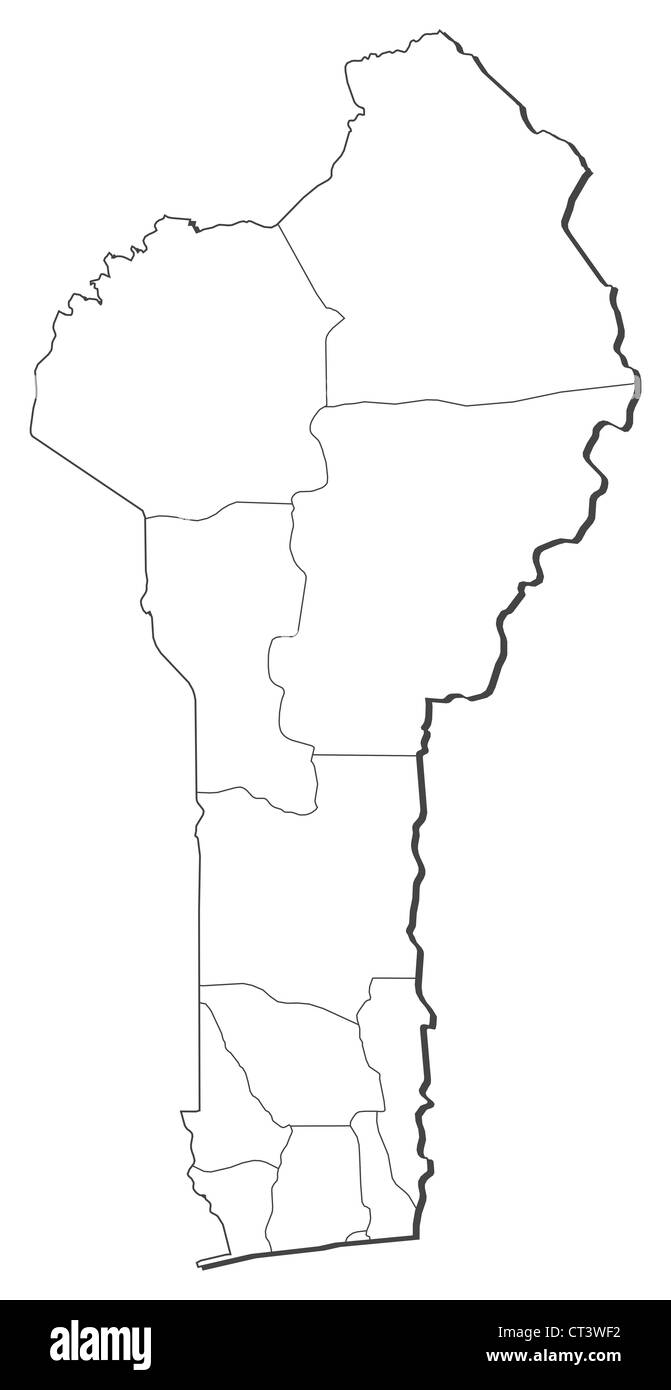 Political map of Benin with the several departments Stock Photo - Alamy