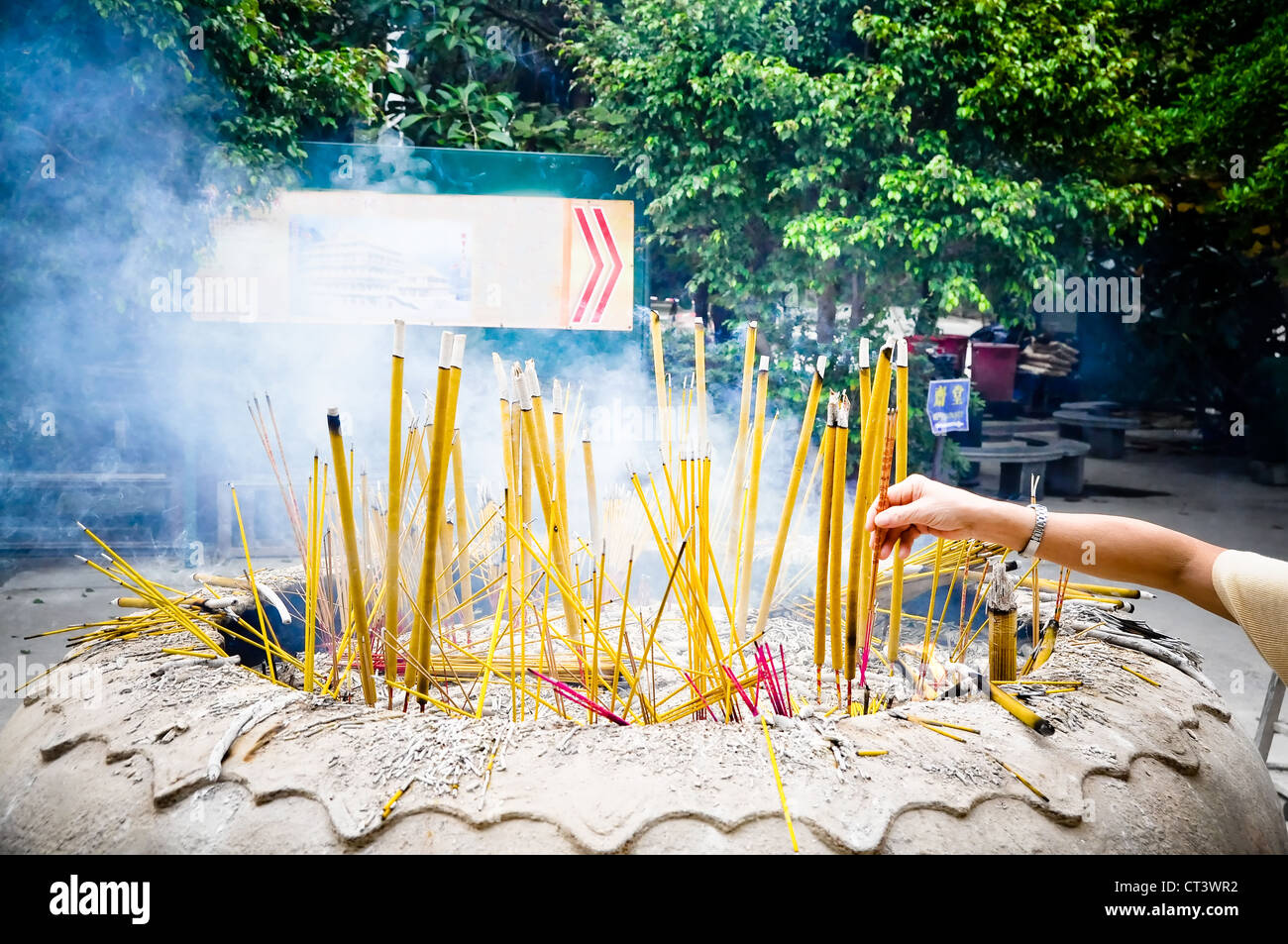 incense in the Buddhist temple of Guangzhou Stock Photo - Alamy