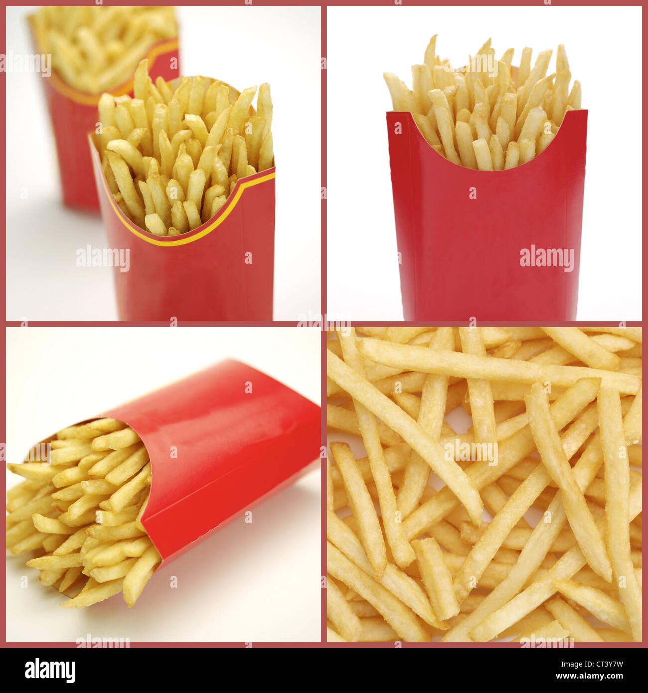 French fries collage Stock Photo - Alamy