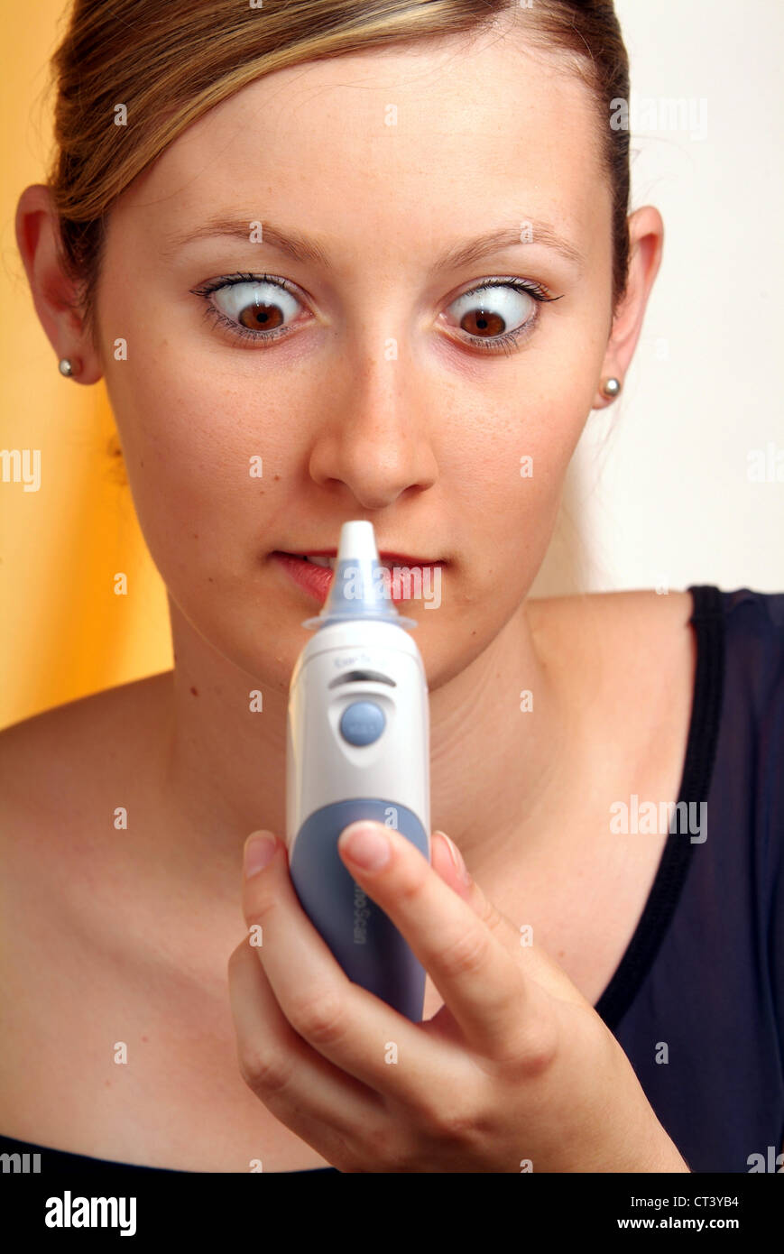 WOMAN WITH FEVER Stock Photo - Alamy