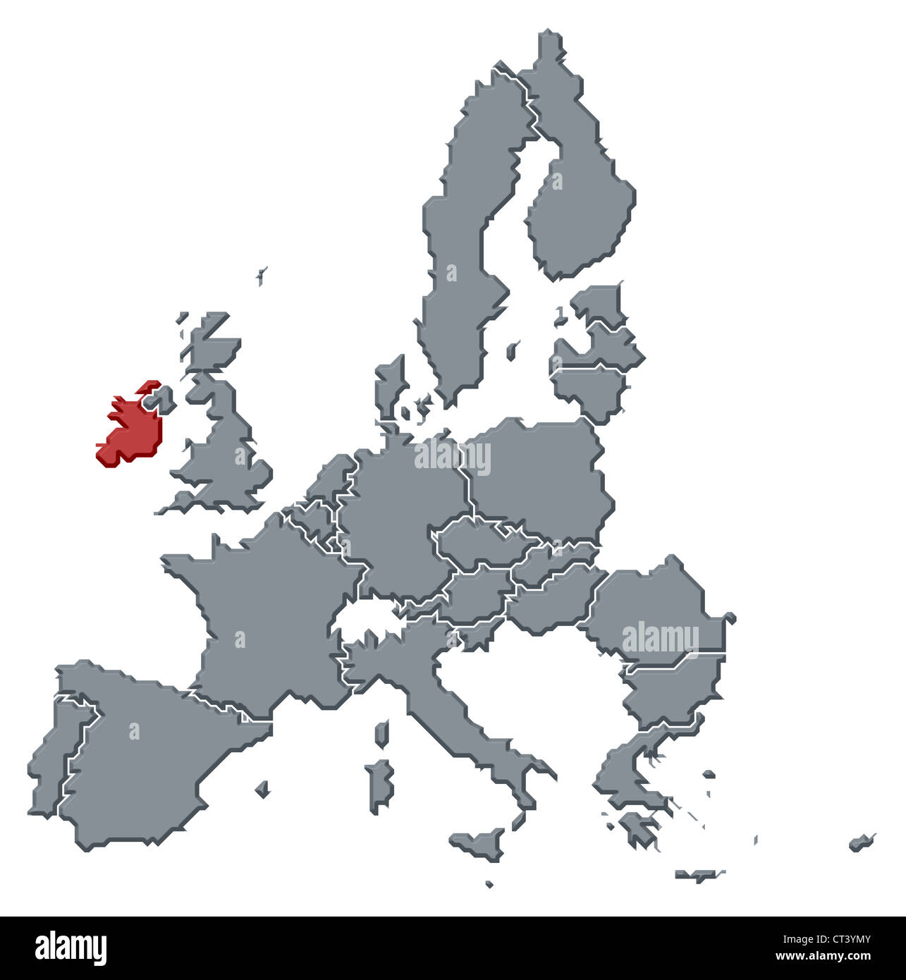 Political map of the European Union with the several states where ...
