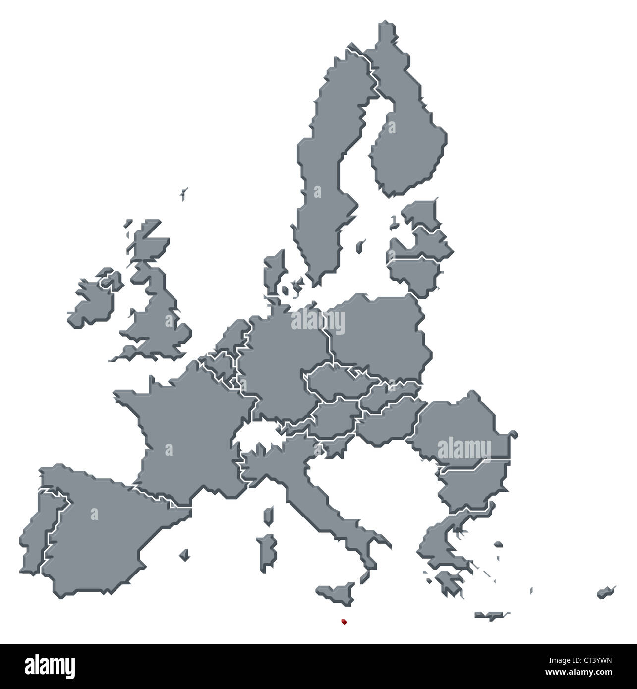 Political map of the European Union with the several states where Malta ...