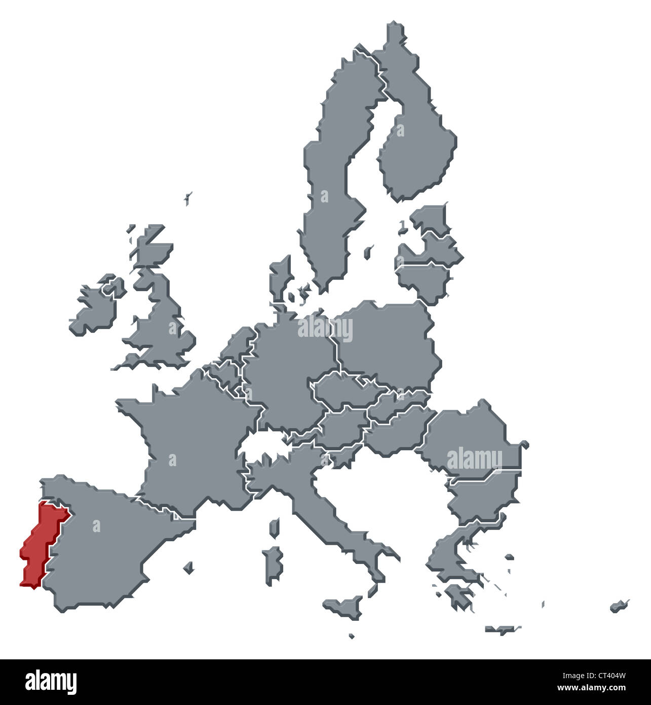 Political map of the European Union with the several states where ...