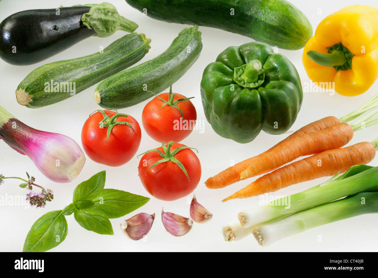 Mixed vegetables with aromatic herbs hi-res stock photography and ...