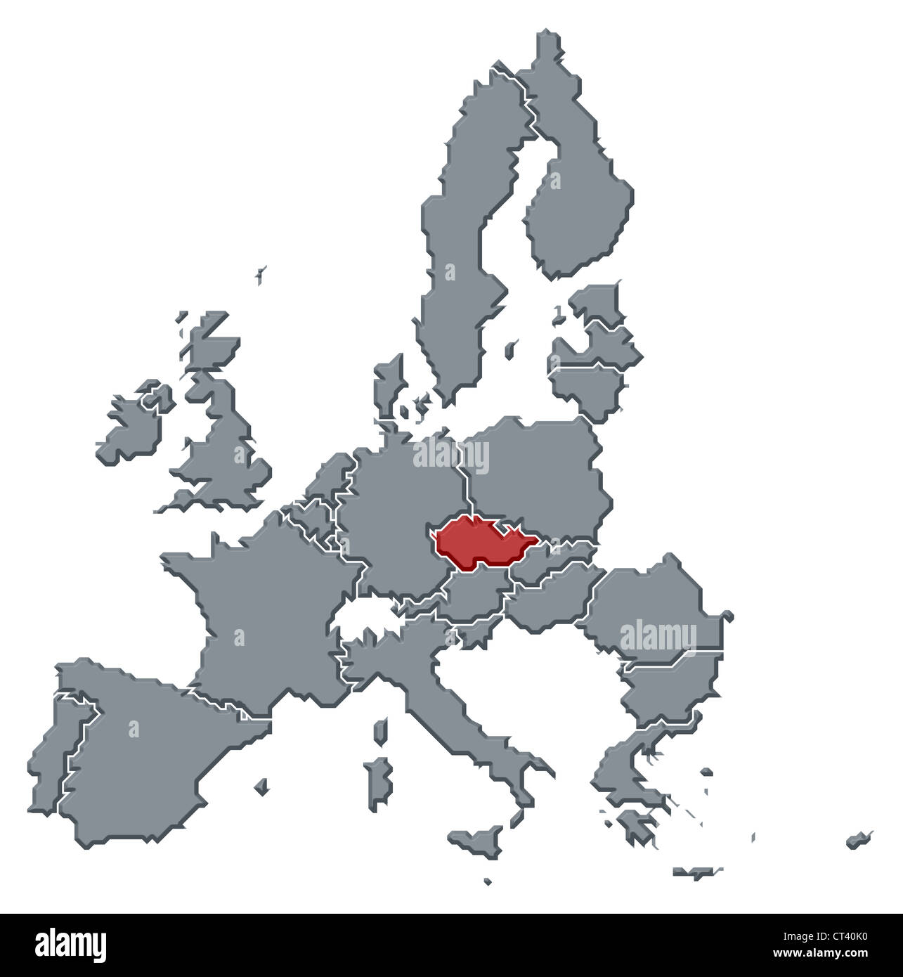 Political map of the European Union with the several states where Czech ...