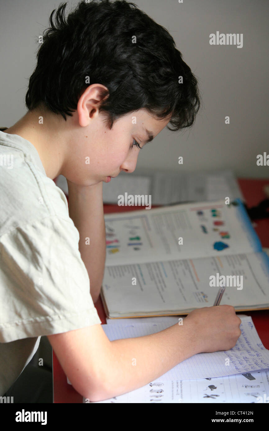 CHILD DOING HOMEWORK Stock Photo - Alamy