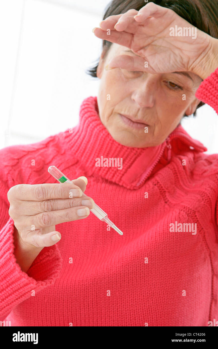 FEVER IN AN ELDERLY PERSON Stock Photo - Alamy