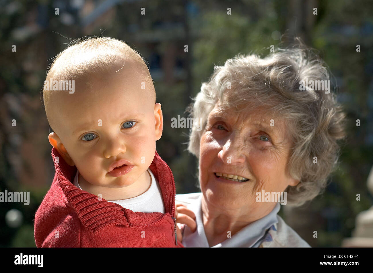 ELDERLY PERSON & CHILD Stock Photo - Alamy