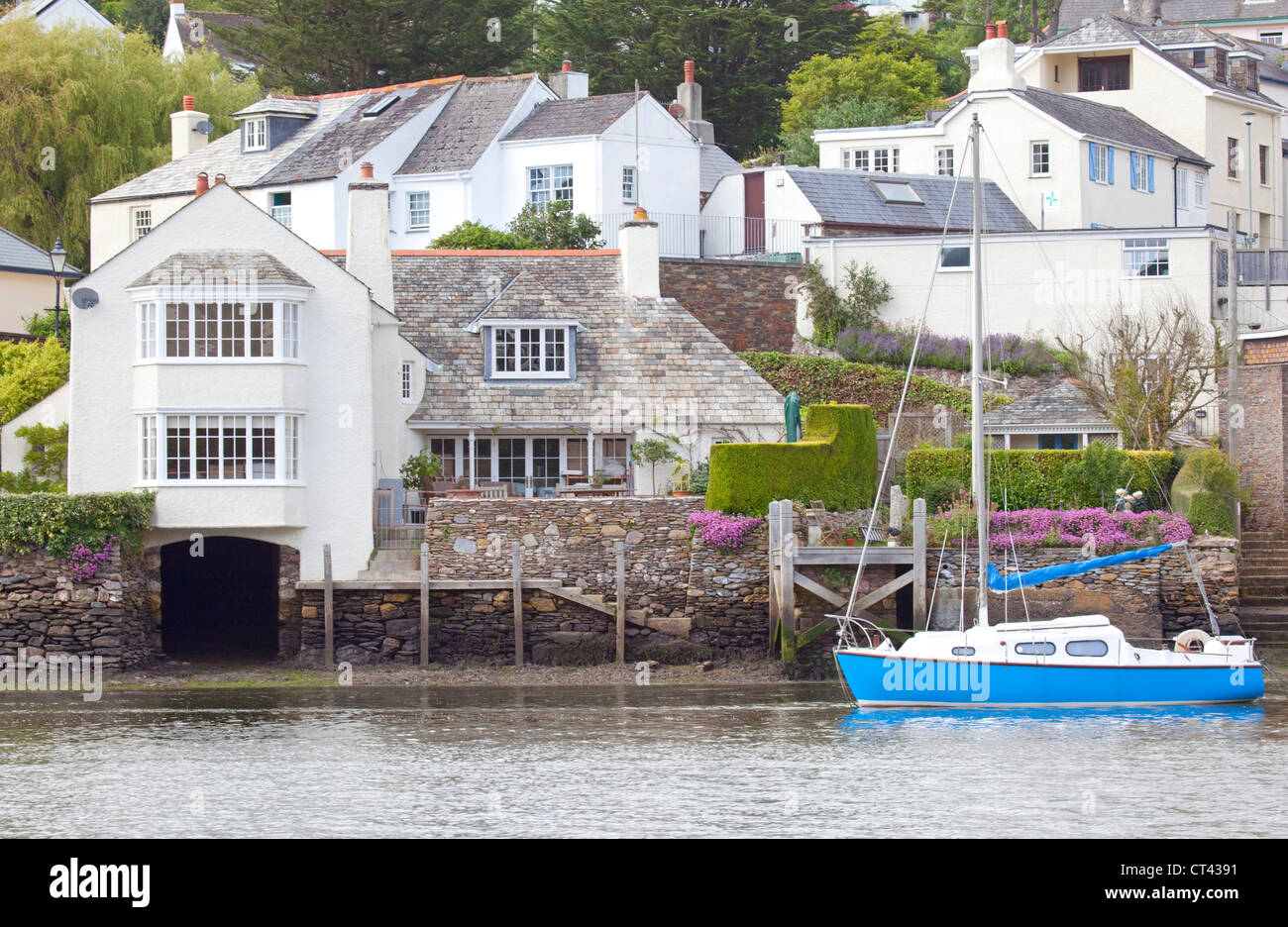 noss mayo village, devon Stock Photo - Alamy