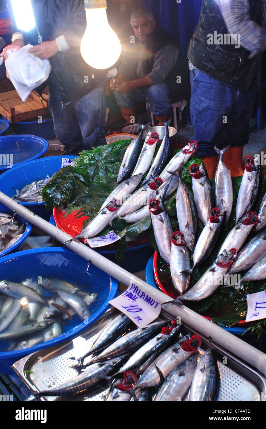 Turkey, Istanbul, Fish Market near Galata Bridge Stock Photo - Alamy