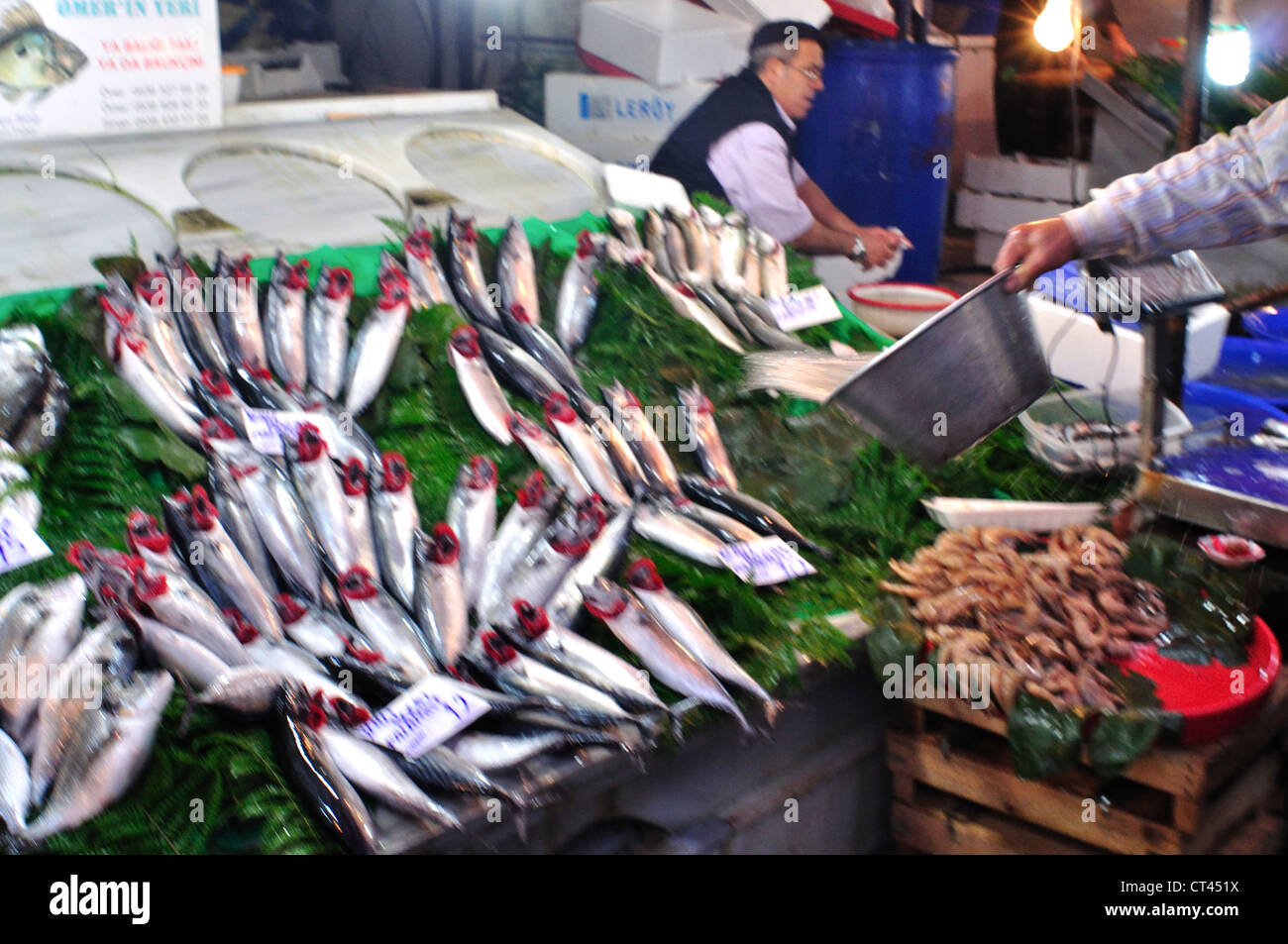Turkey, Istanbul, Fish Market near Galata Bridge Stock Photo - Alamy