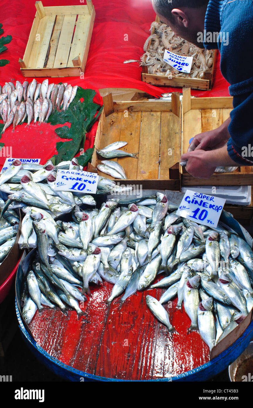 Turkey, Istanbul, Fish Market near Galata Bridge Stock Photo - Alamy