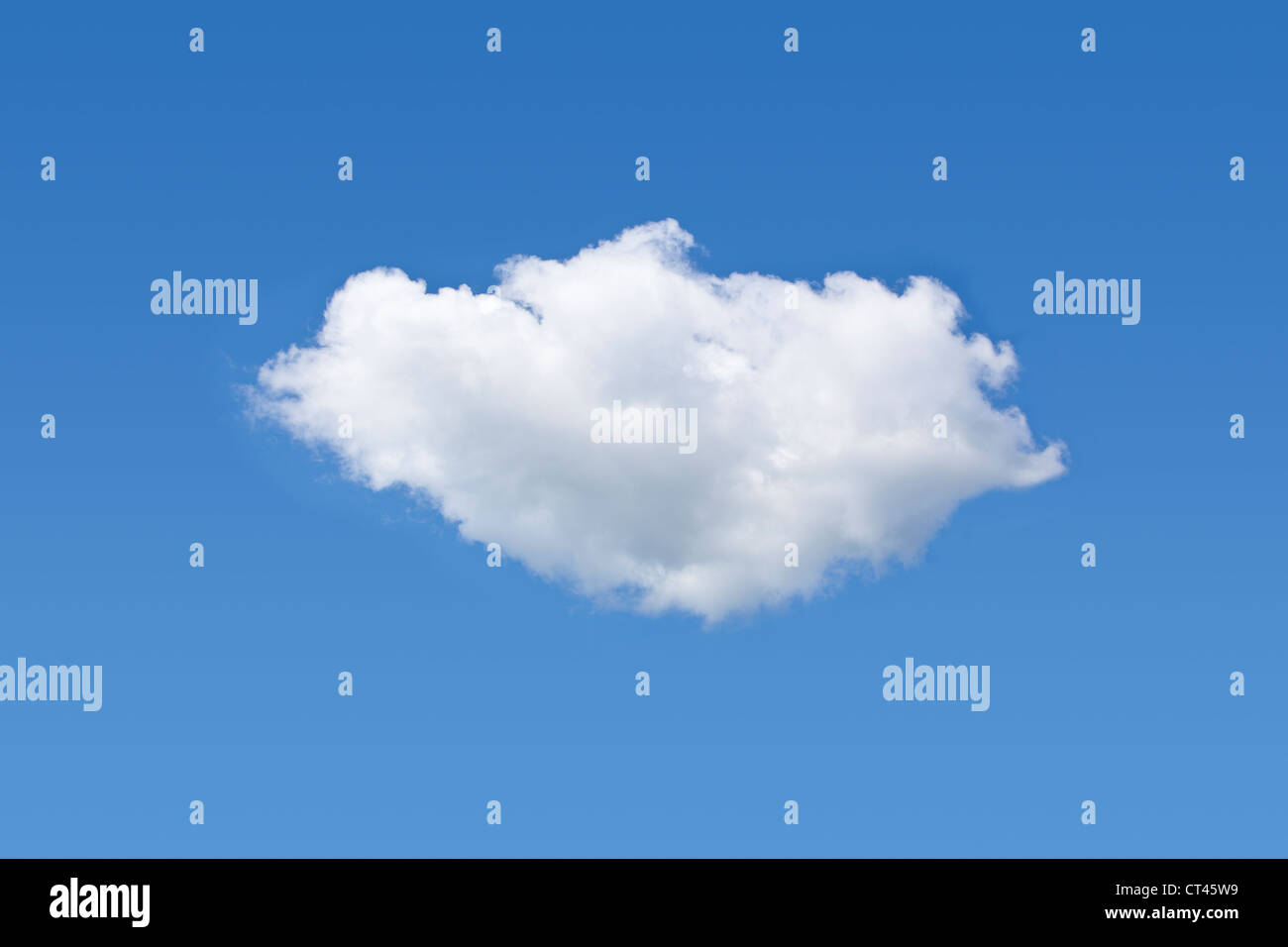 A perfect white fluffy cloud alone in a perfect blue sky Stock Photo ...