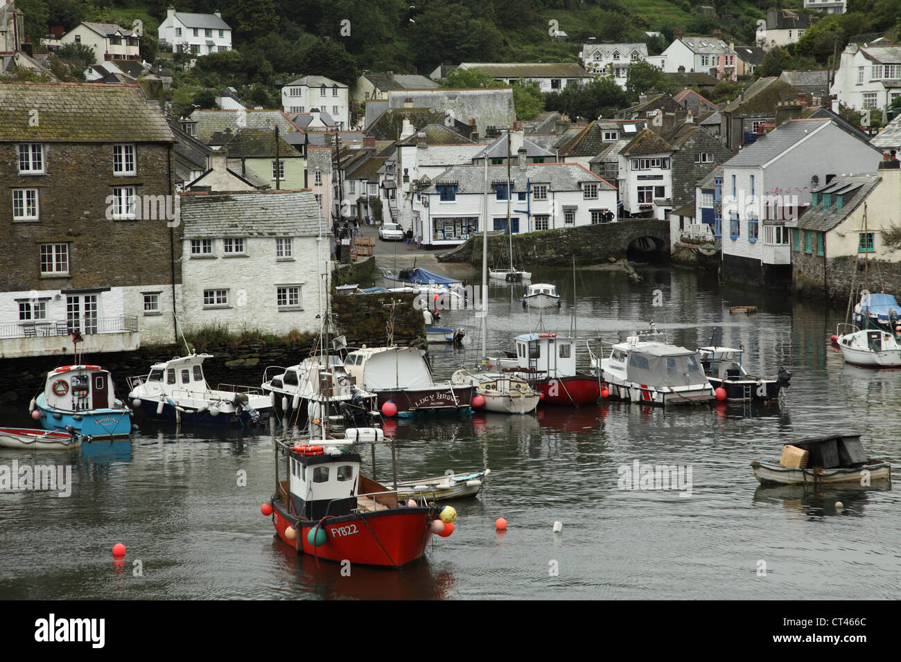 View of Polperro Harbour Cornwall England Stock Photo - Alamy