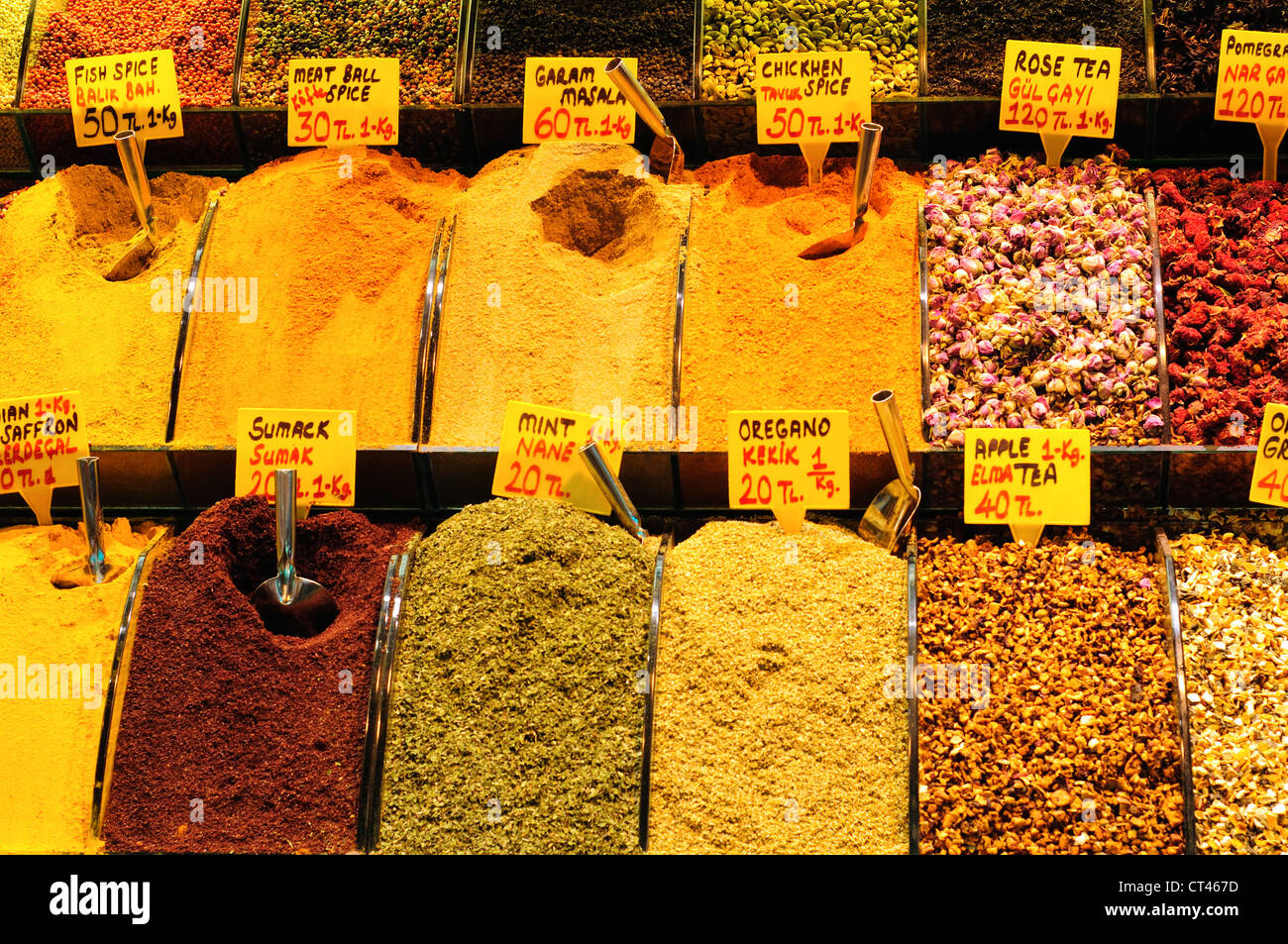 Turkey, Istanbul, Eminoenue, Spice Bazaar, Egyptian Bazaar, Display of ...