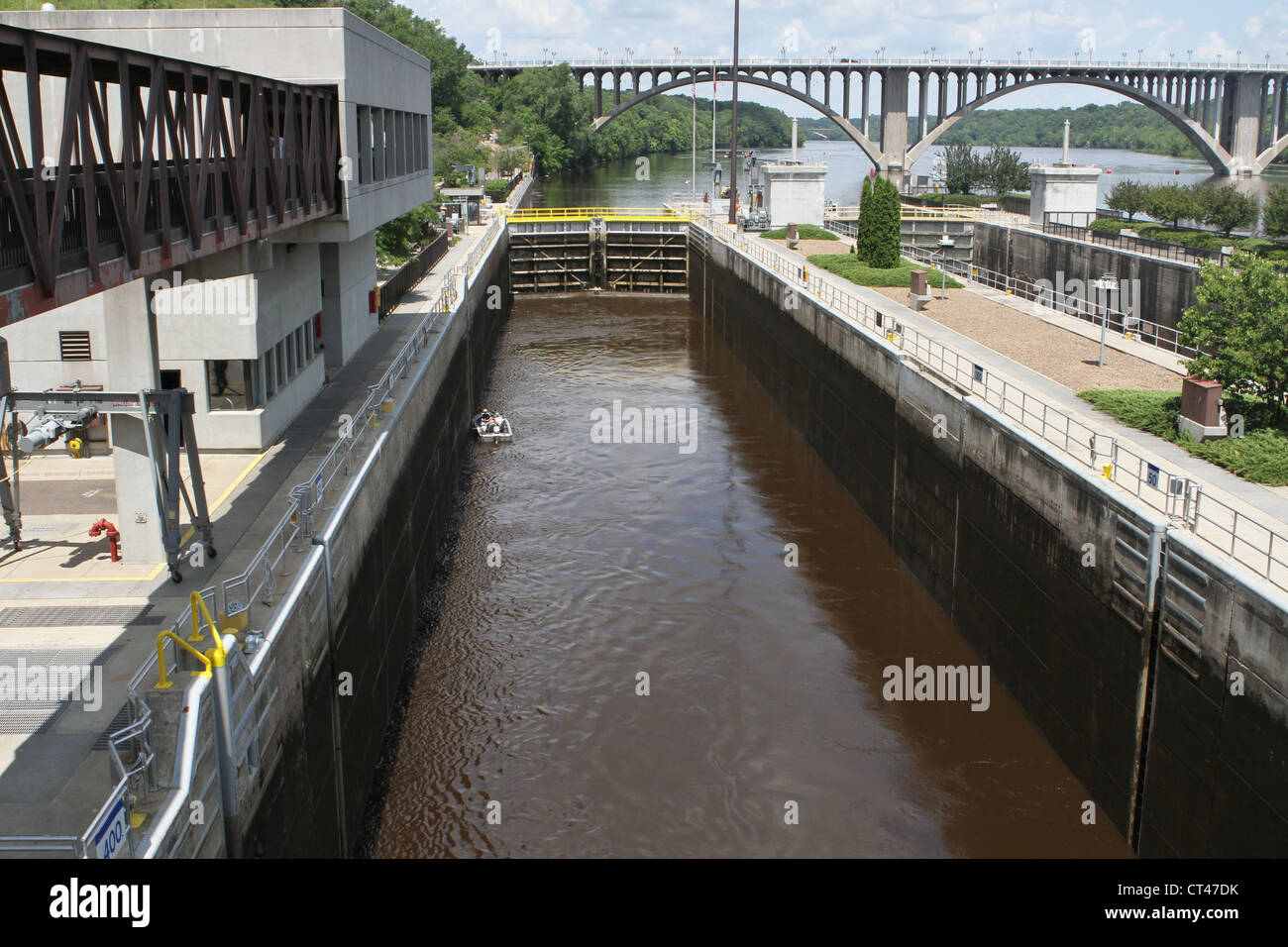 Lock and dam number one on the Mississippi river in Minneapolis, Minnesota Stock Photo - Alamy