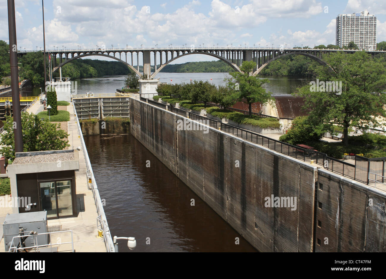 Lock and dam number one on the Mississippi river in Minneapolis ...