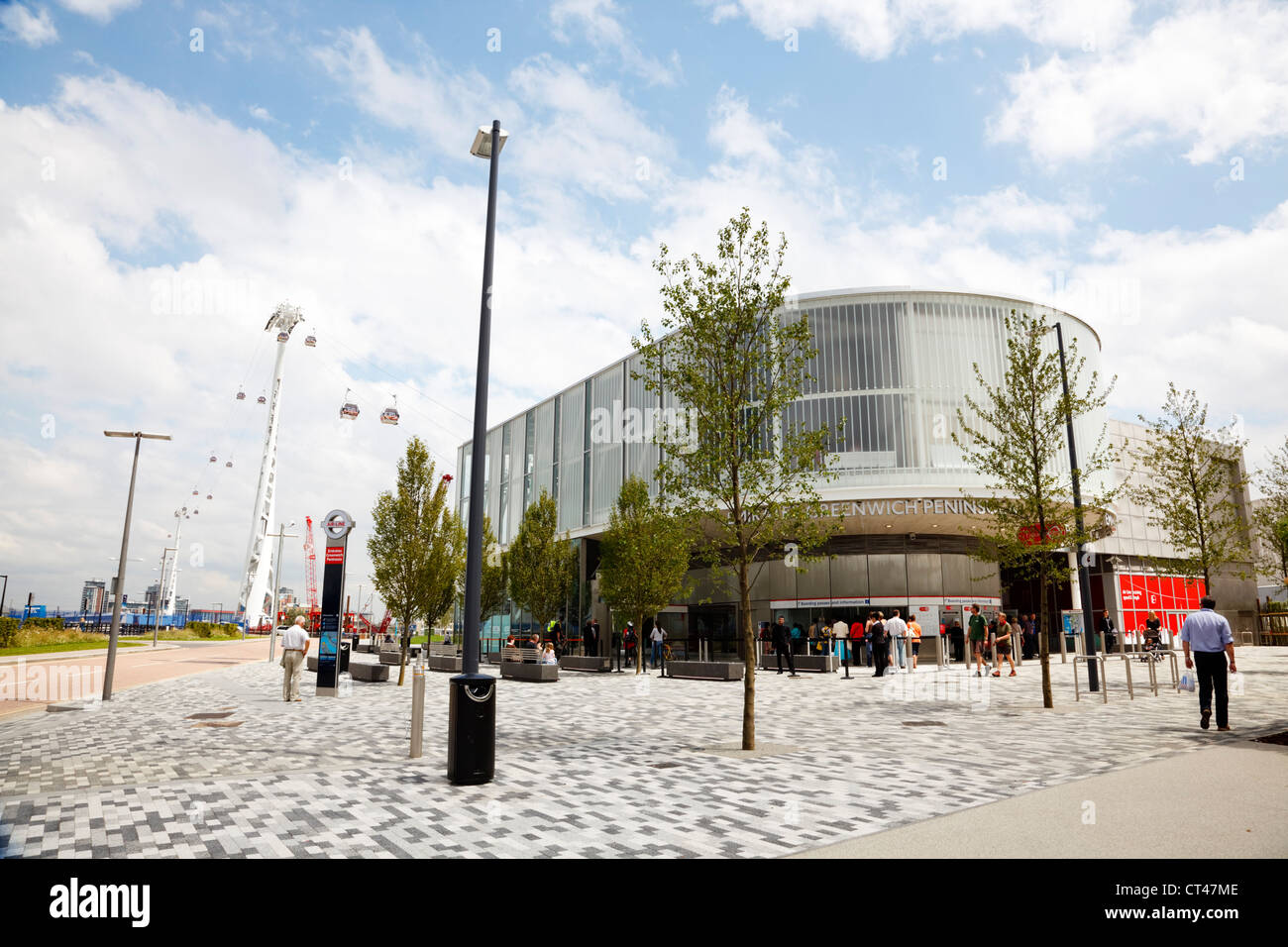 North Greenwich Penninsula Emirates Air Line terminus Stock Photo - Alamy