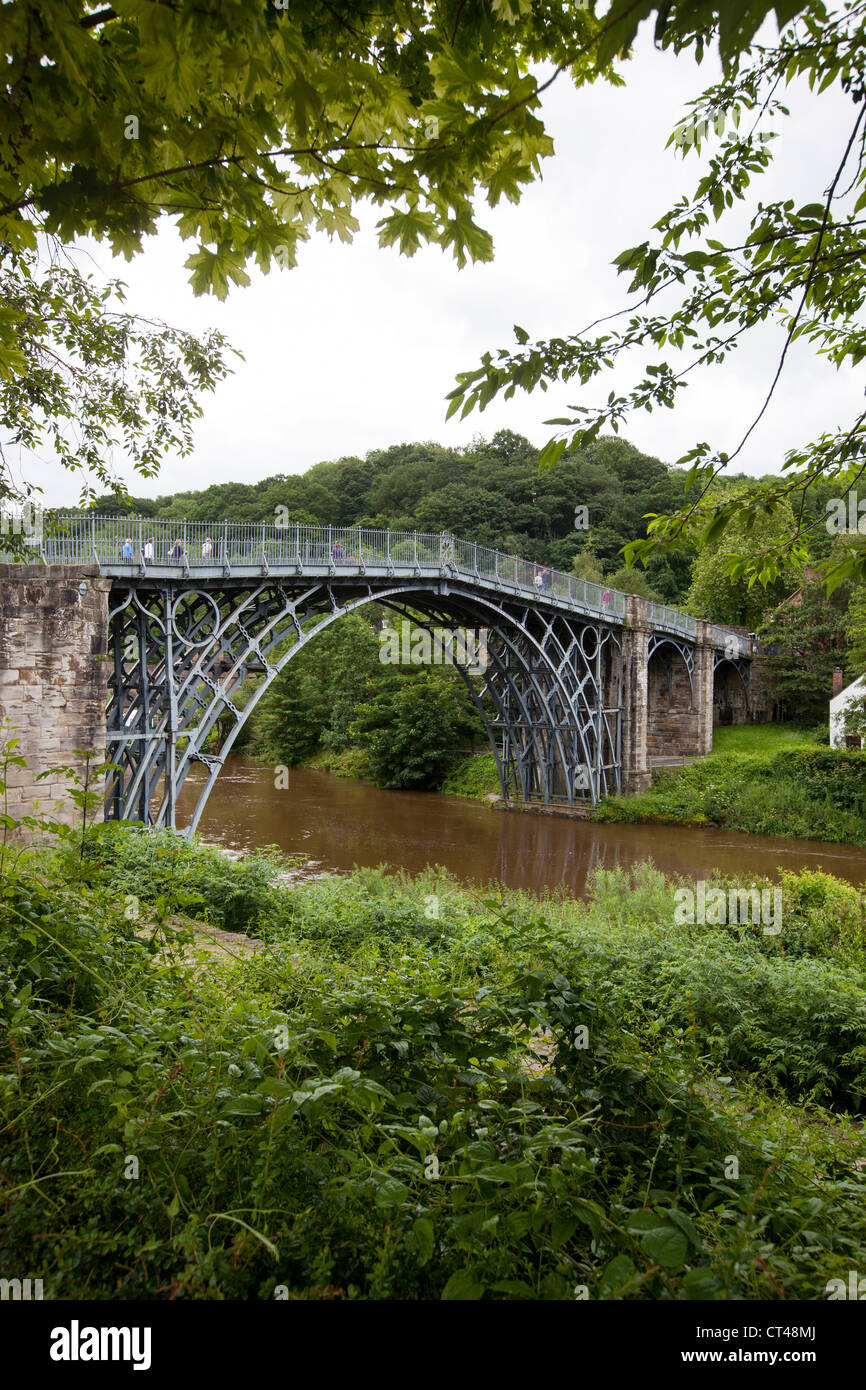 A view of the famous Ironbridge at Ironbridge Gorge, Shropshire ...