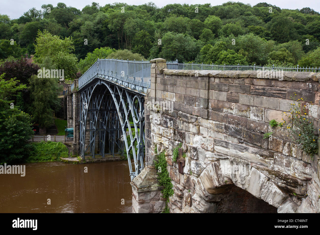 A view of the famous Ironbridge at Ironbridge Gorge, Shropshire ...