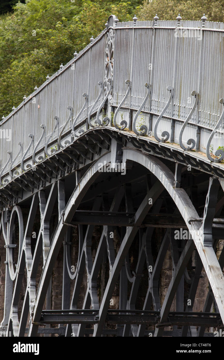 A detail view of the famous Ironbridge at Ironbridge Gorge, Shrpshire ...
