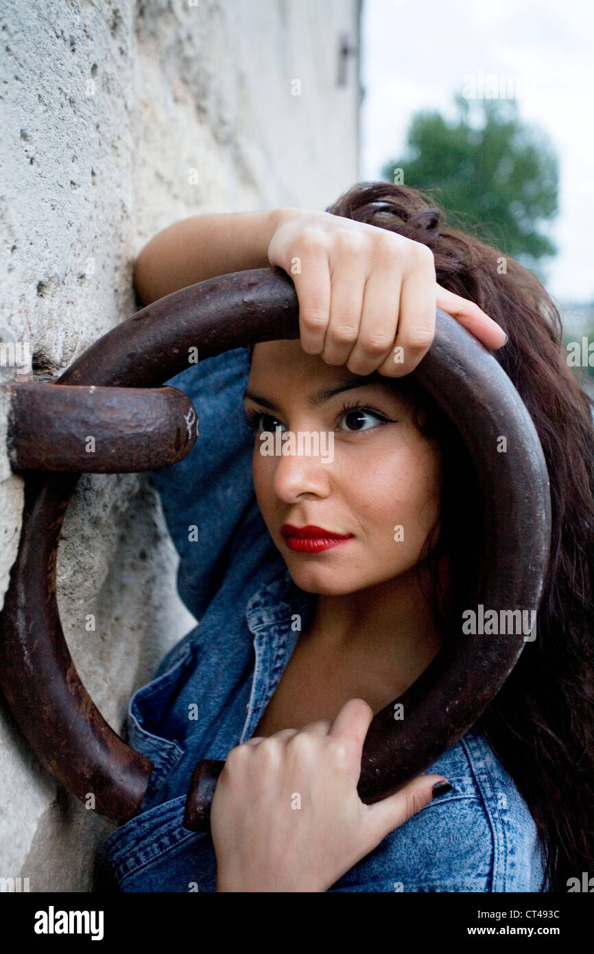 Young woman in Paris France Stock Photo - Alamy