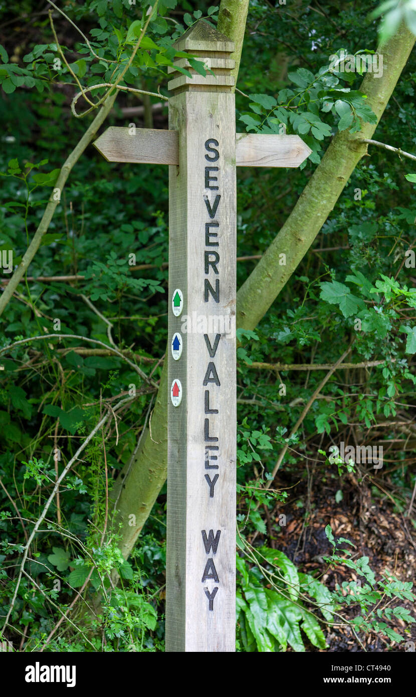 A "Severn Valley Way" finger post, Ironbridge, Shropshire Stock Photo ...