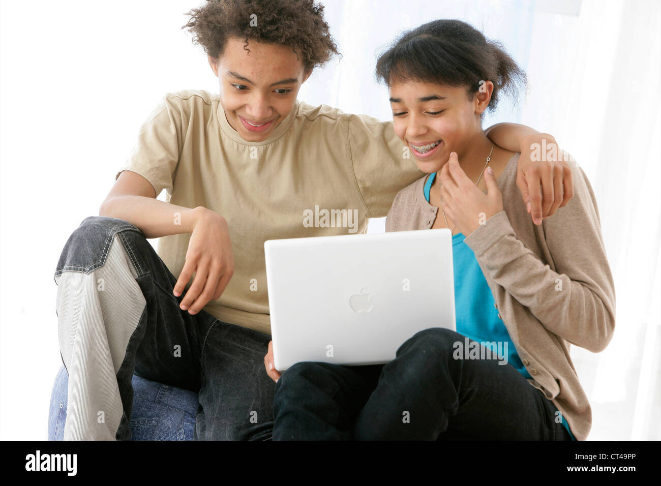 TEENAGER AT A COMPUTER Stock Photo - Alamy